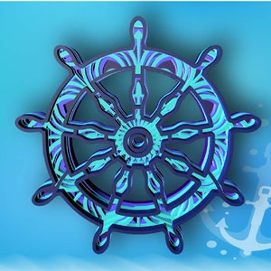 NAUTICAL ,3D Mandala 4 Layers,svg Eps Files ,rudder ,anchor,,bell ...