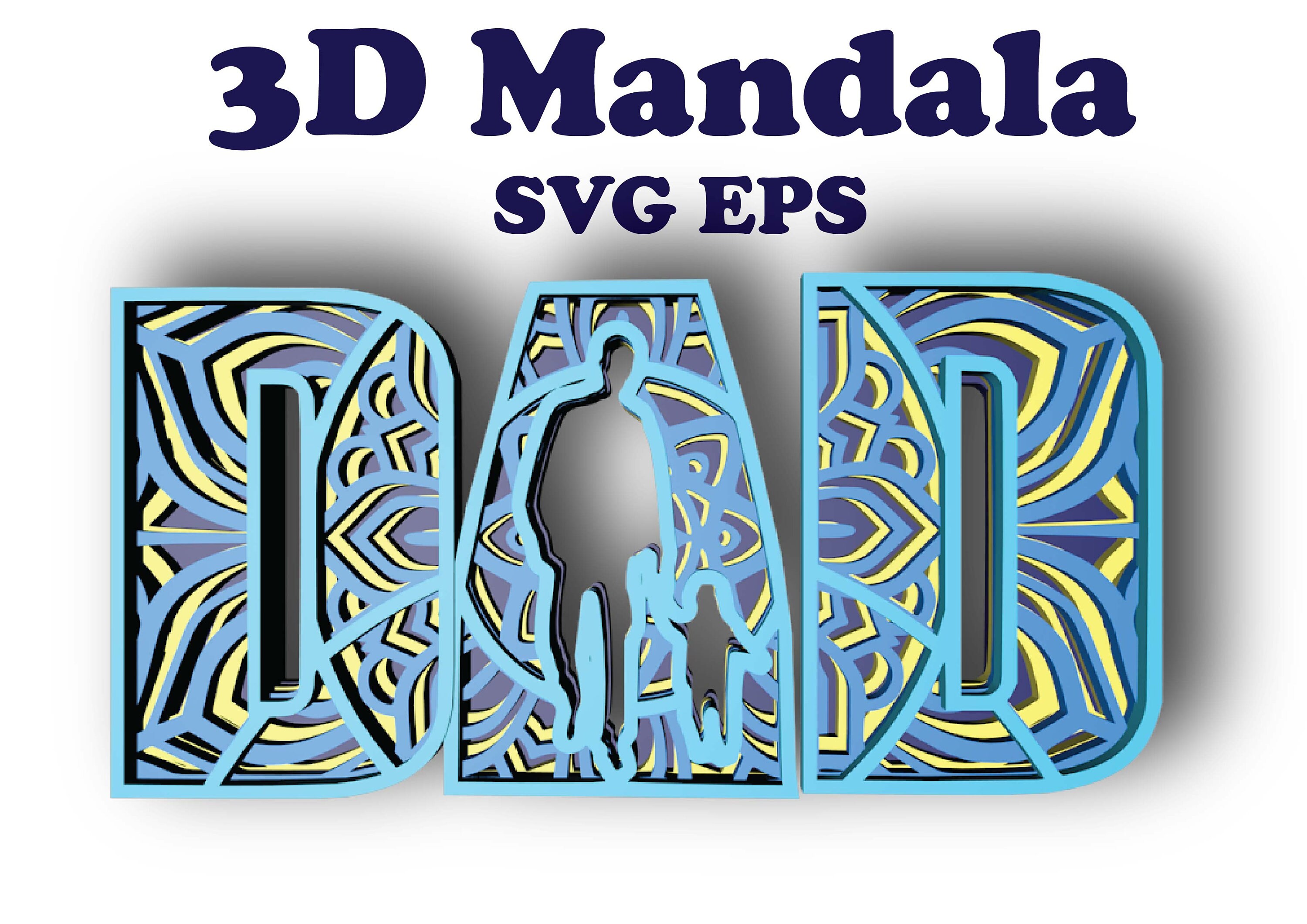 DAD Kid 4 Layers Digital Download SVG EPS Files 3 D - Etsy