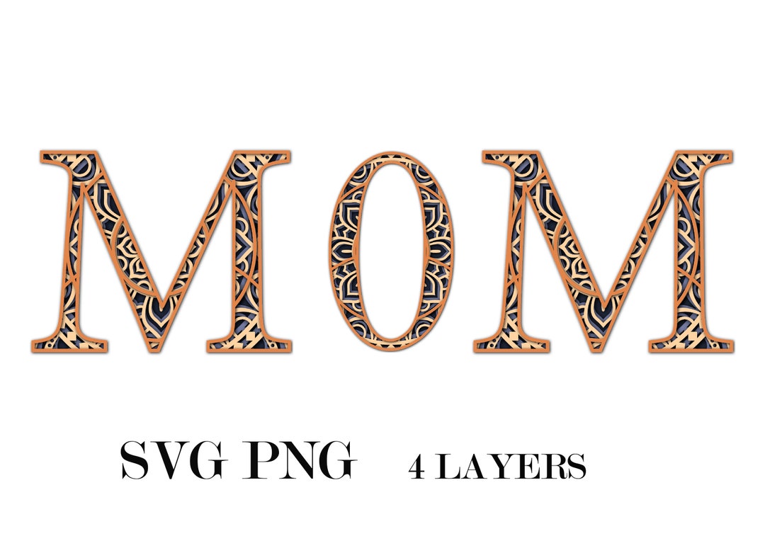 MOM ,3D Mandala , 4 Layers , Svg , Eps, Png, Cdr, Dxf , Digital ...