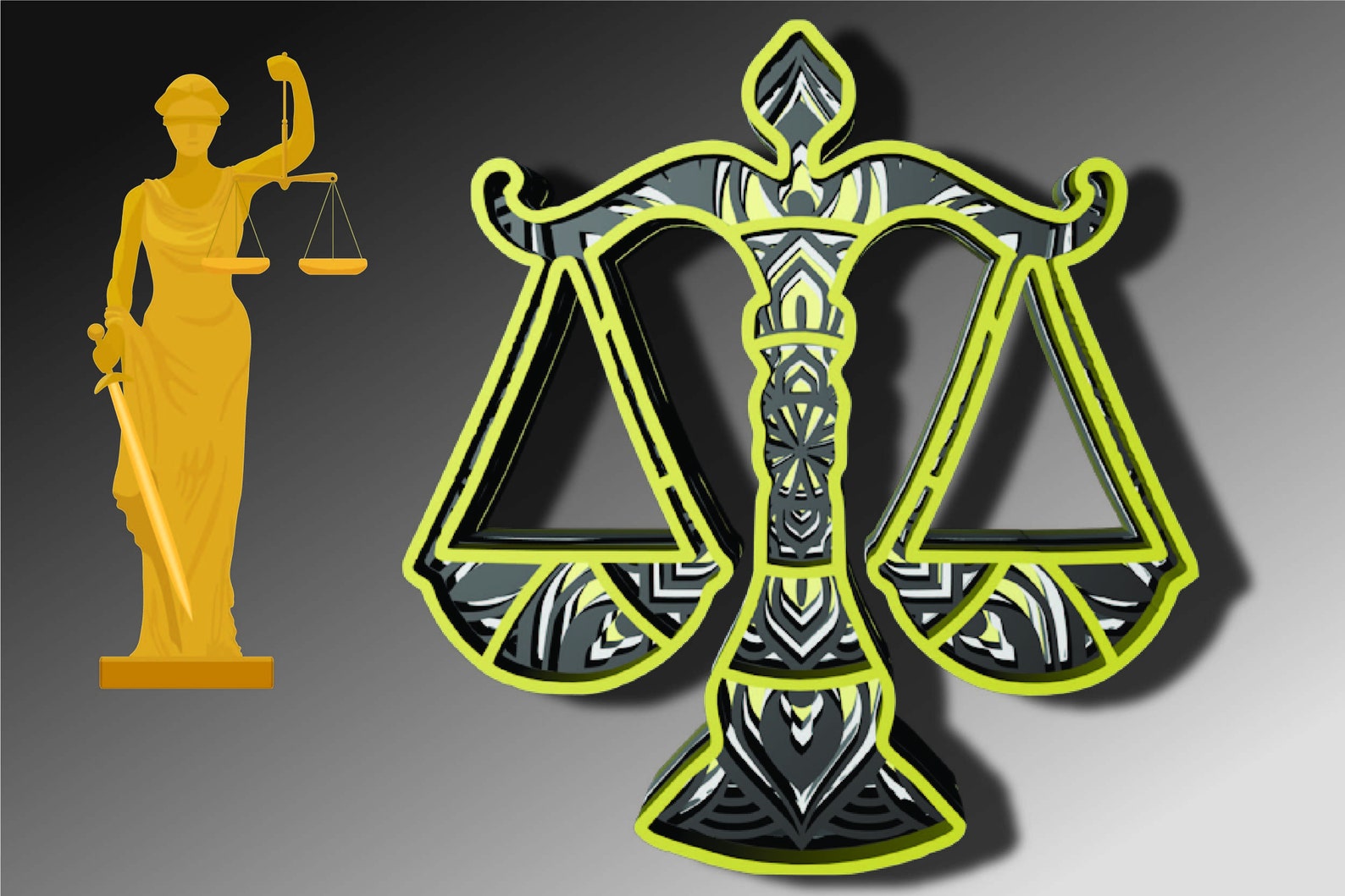 JUSTICE 3D Mandala 4 Layers Svg Eps Png Cdr Dxf Digital - Etsy