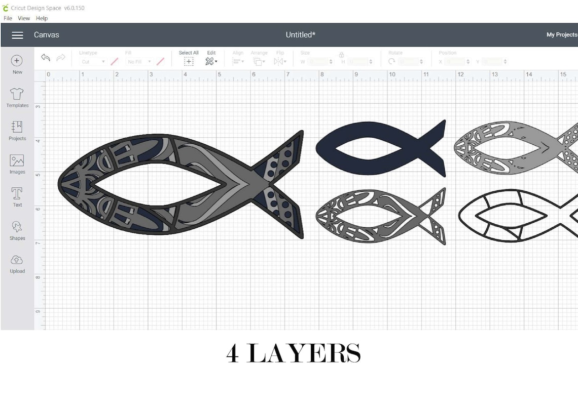 Ichthys 4 Layers Digital Download Svg Eps Cdr Png - Etsy
