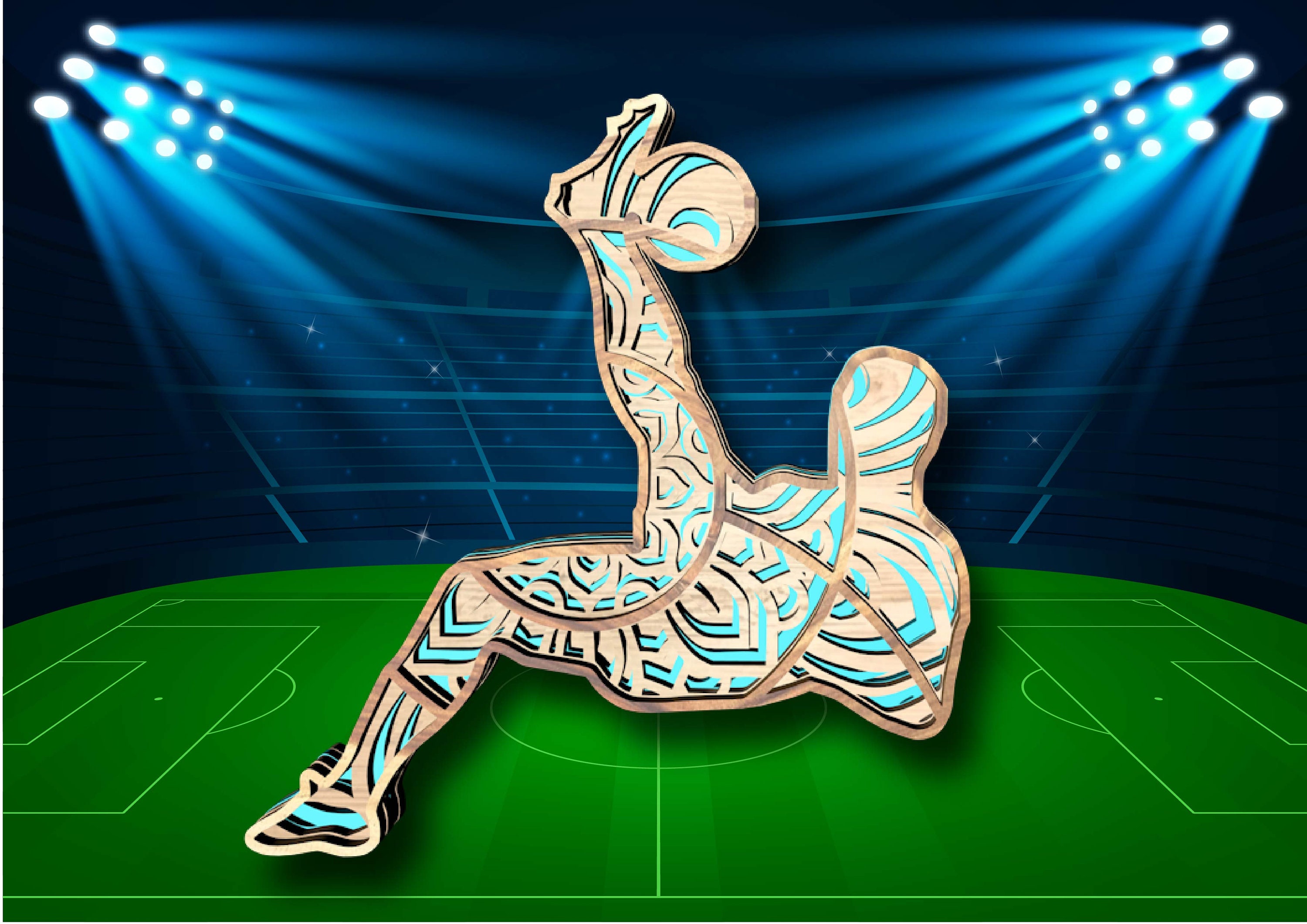 SOCCER PLAYERS 3d Mandala 4 Layers Digital Download Svg | Etsy