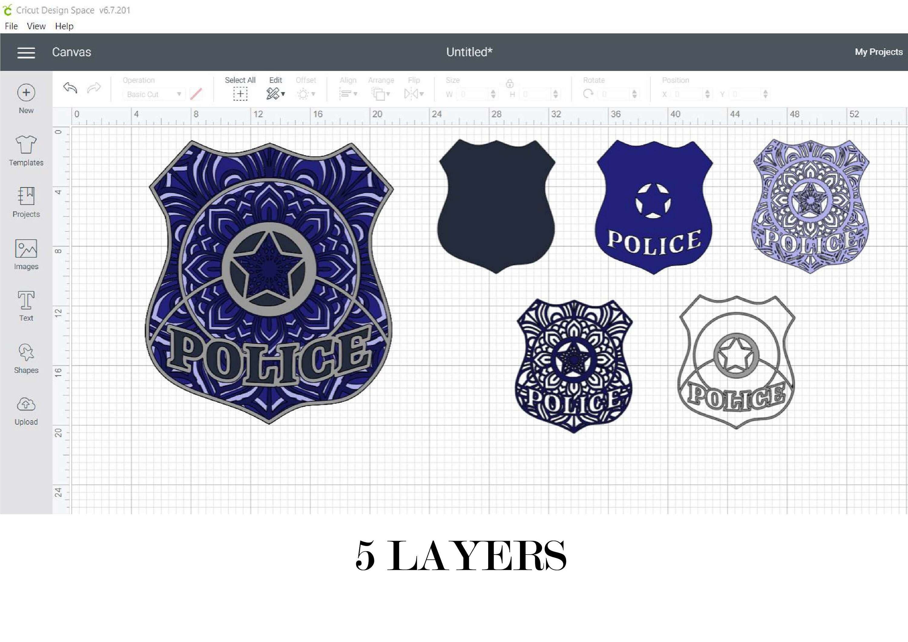 Police Bagde 3D Mandala 5 Layers Svg Eps Cdr Dxf Files - Etsy