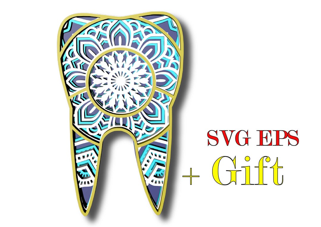 Tooth 3d Mandala 4 Layers Digital Download Svg Eps - Etsy UK