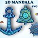 NAUTICAL ,3D Mandala 4 Layers,svg Eps Files ,rudder ,anchor,,bell ...