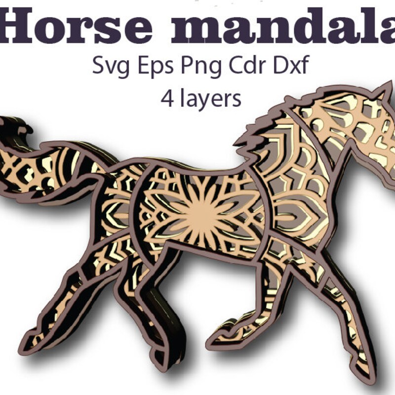 Mustang Mandala Svg - Etsy