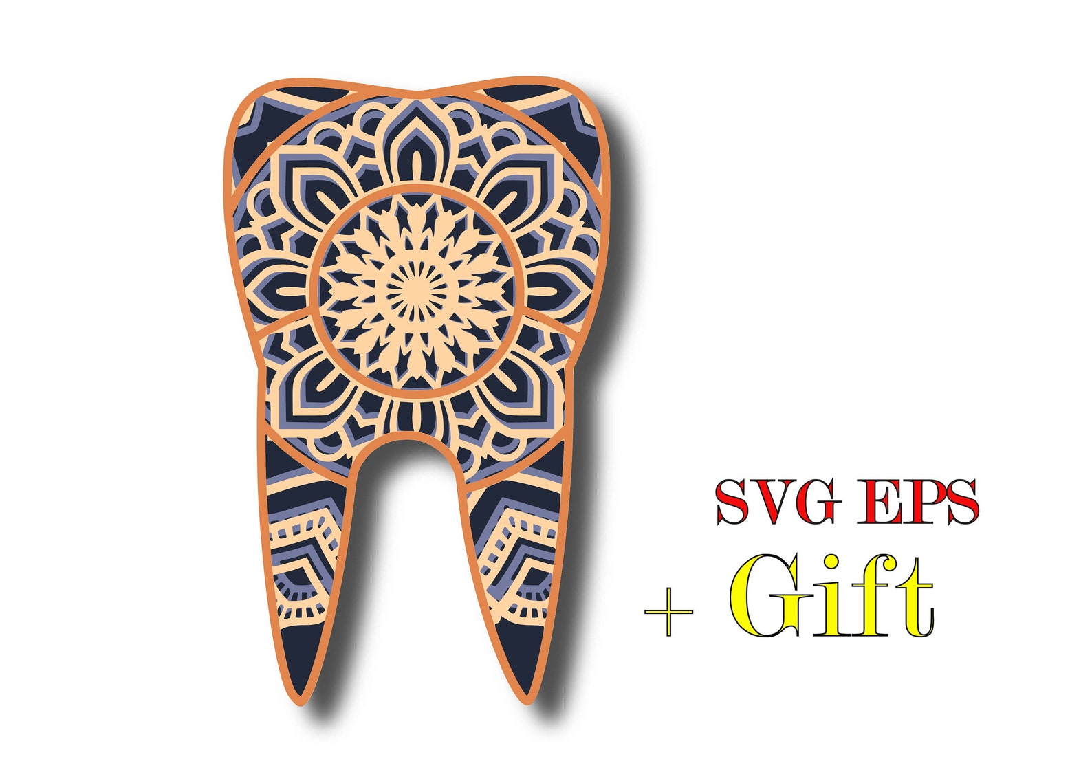 Tooth 3d Mandala 4 Layers Digital Download Svg Eps - Etsy UK