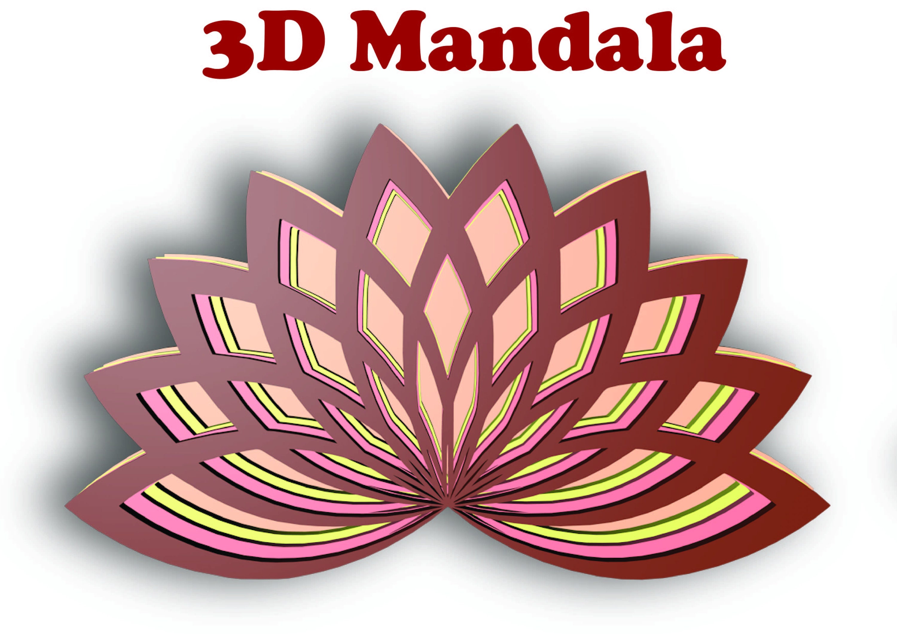 LOTUS mandala 3D 4 capas SVG Eps Cdr Dxf Png archivos - Etsy México