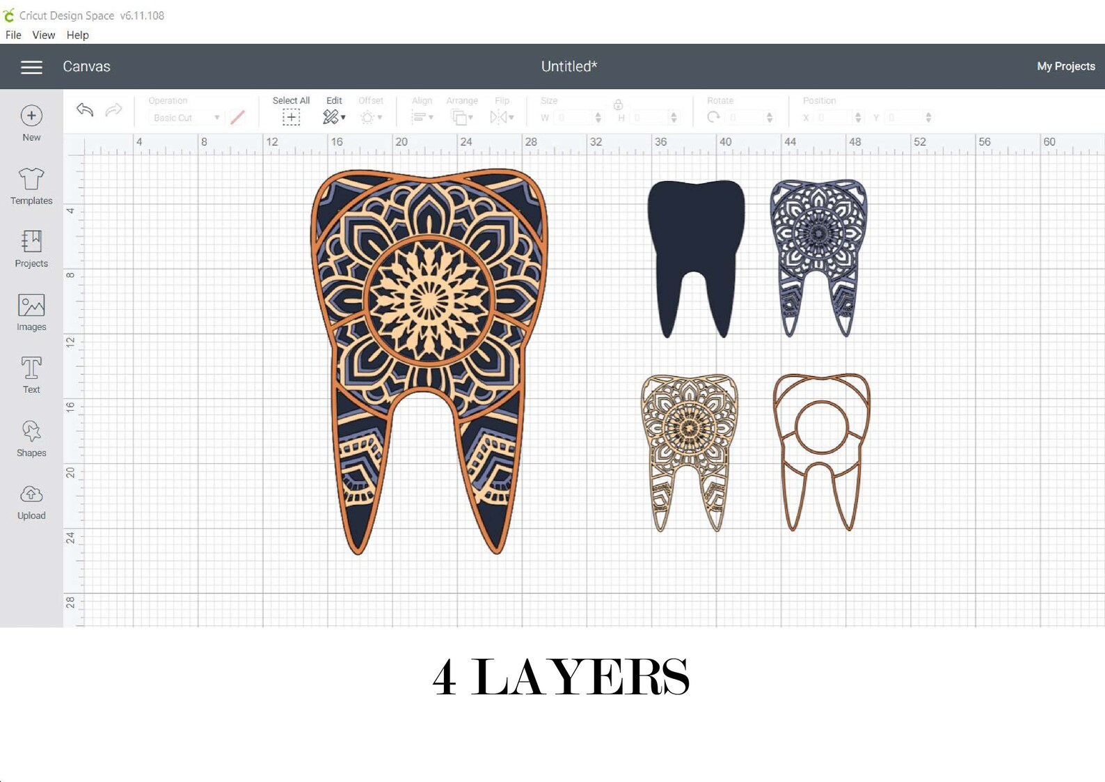 Tooth 3d Mandala 4 Layers Digital Download Svg Eps - Etsy UK