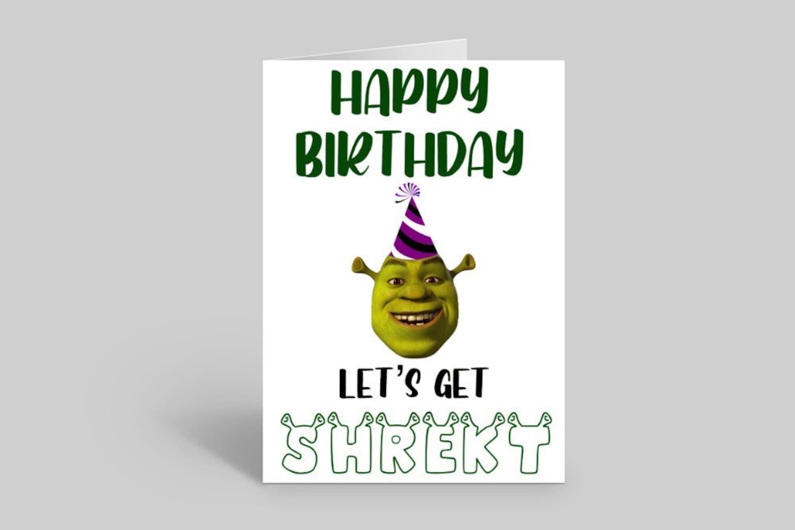 Shrek Inspired Card Happy Birthday LET'S GET SHREKT | Etsy