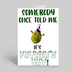 Shrek themed Happy Fathers Day Card Dad Daddy somebody once | Etsy