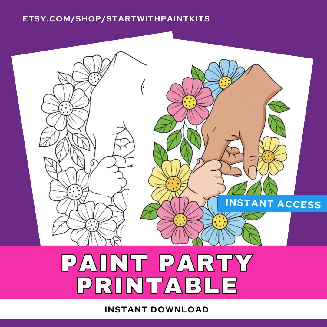 Motherhood Party Printable: DIY Canvas Art (PNG Digital Download) - Etsy