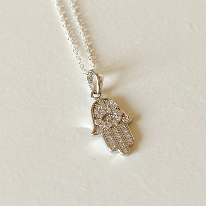 Silver Hamsa Pendant - Etsy UK