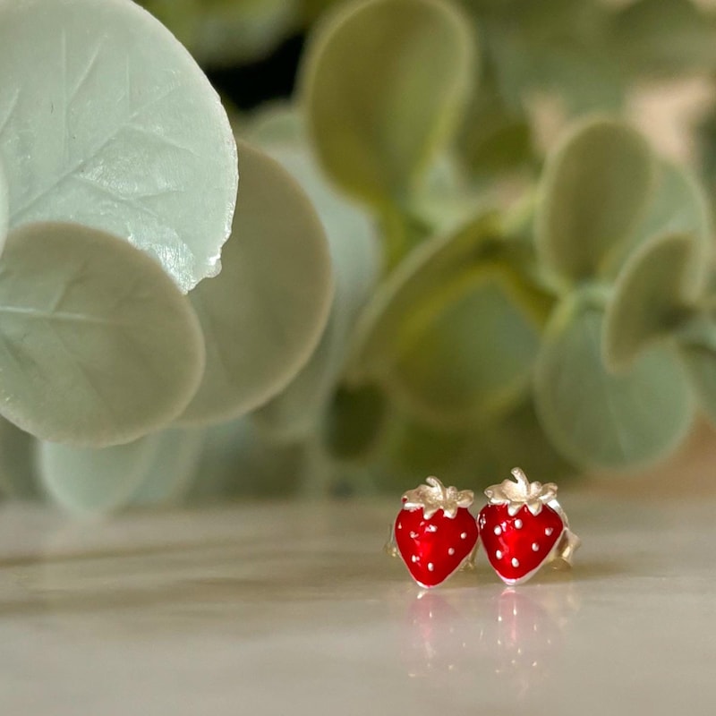Strawberry Earrings - Etsy