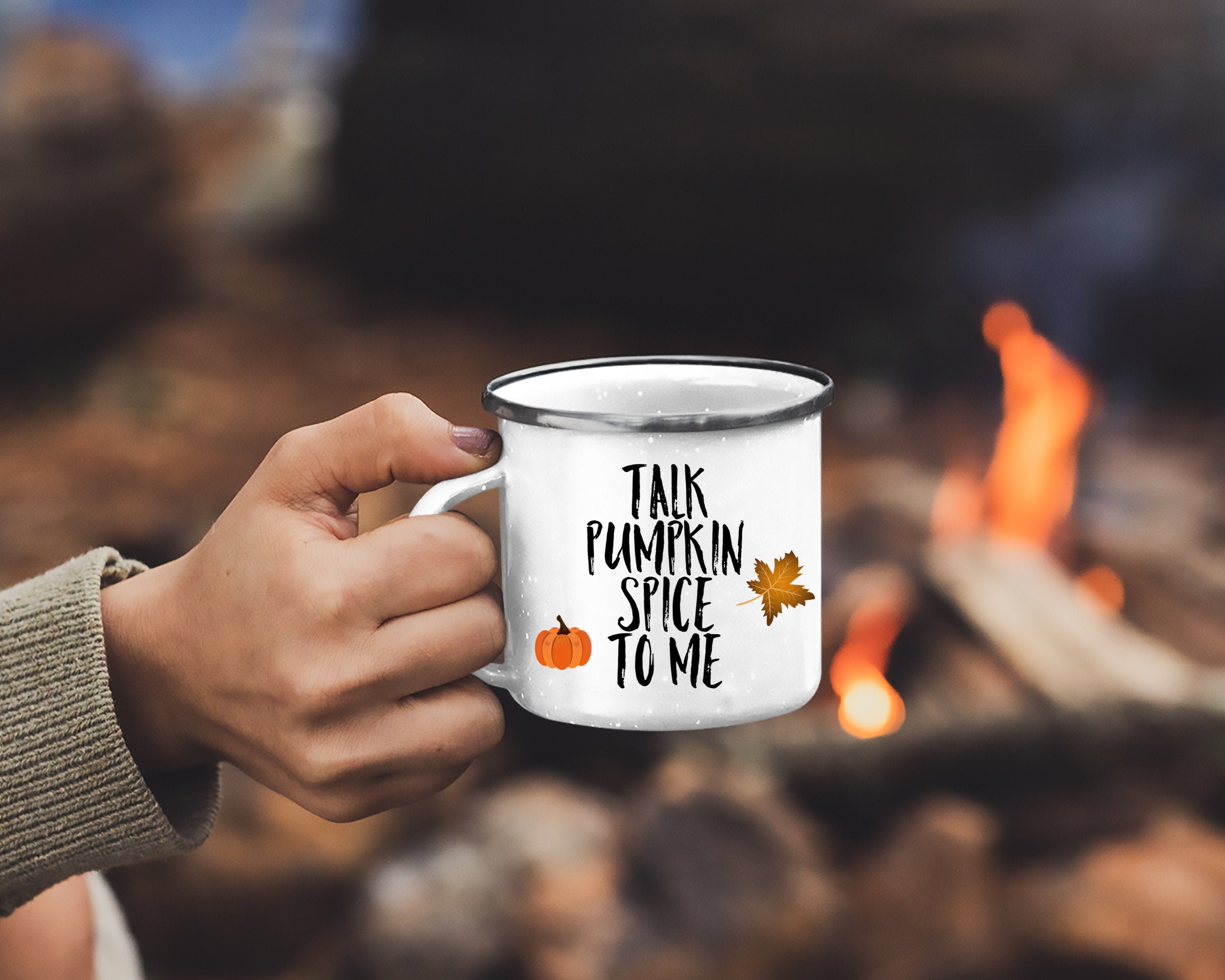 Talk Pumpkin Spice To Me, Talk Pumpkin, Camp Mug, Camping Mug, Funny ...
