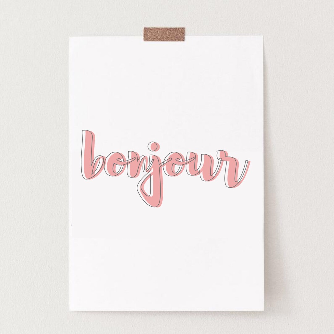 Bonjour Afdrukbare Kunst, Home Decor, Franse Quote, Bonjour, Frans ...