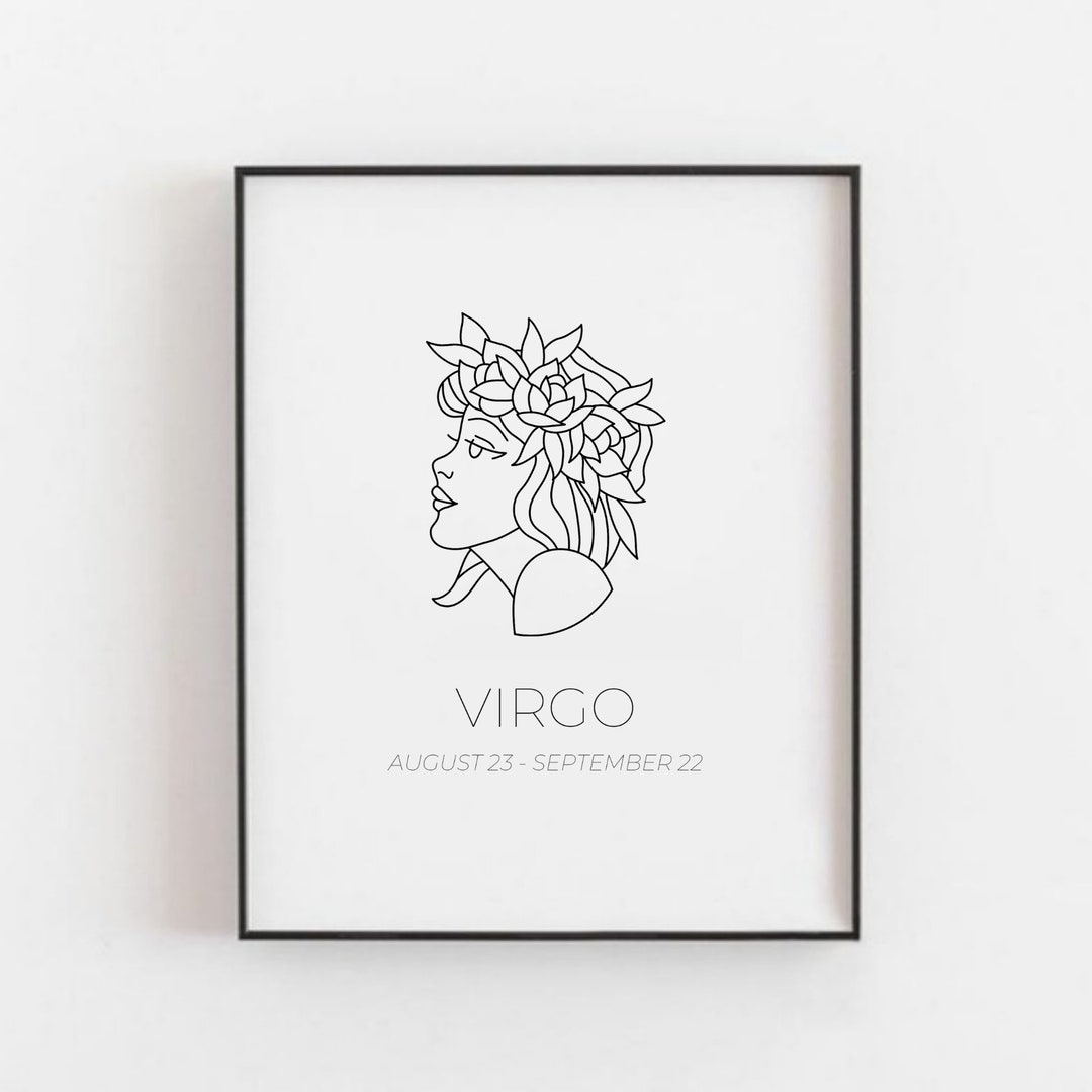 Virgo Printable Art, Home Decor, Virgo, Horoscope, Astrological, Zodiac ...