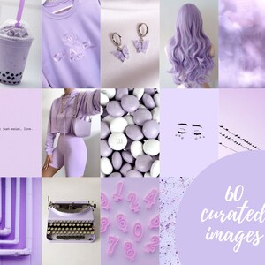Lavender Aesthetic Collage Kit Wall Decor Digital Lavender - Etsy