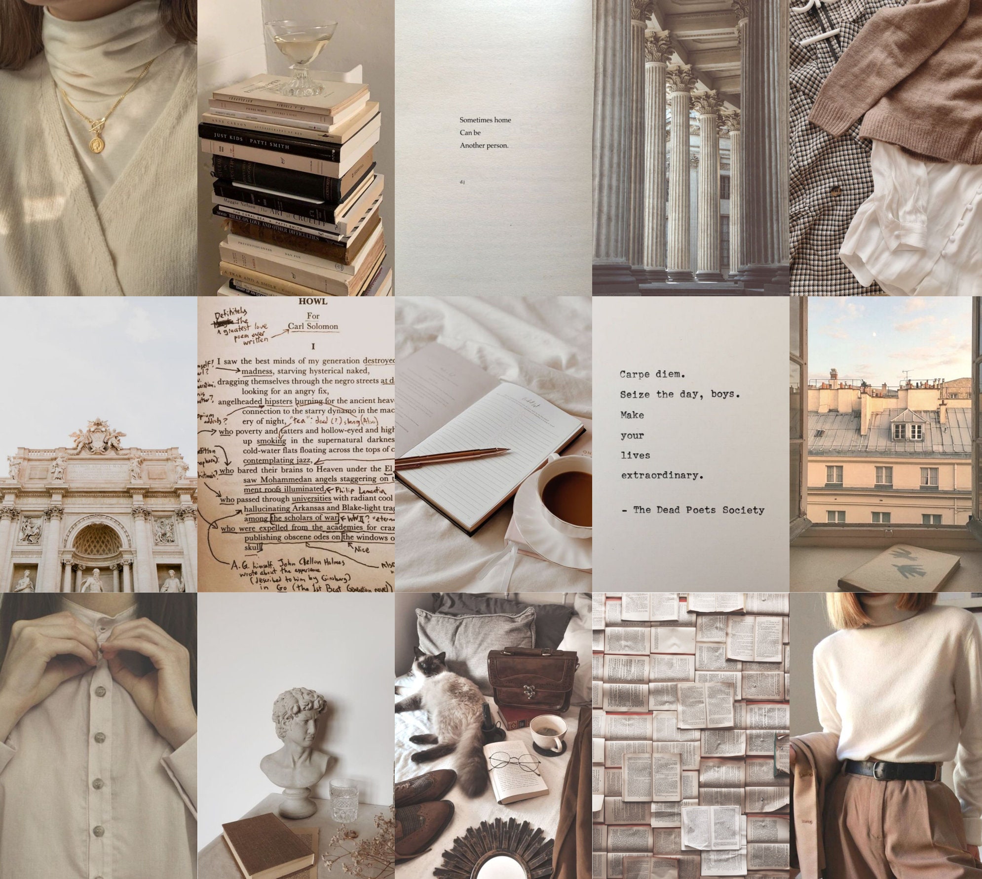 Light Academia Aesthetic Collage Kit Wall Decor Digital | Etsy