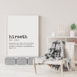 Hiraeth Definition Printable Art, Hiraeth, Definition, Home Decor ...