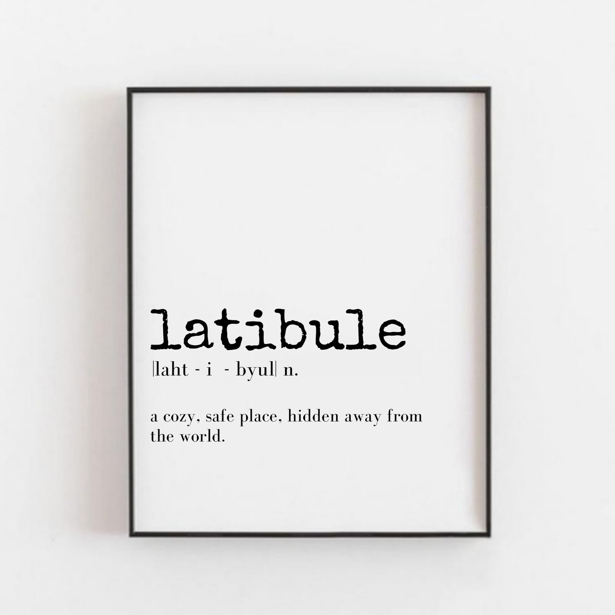 Latibule Definition Printable Art, Home Decor, Dictionary Quote ...
