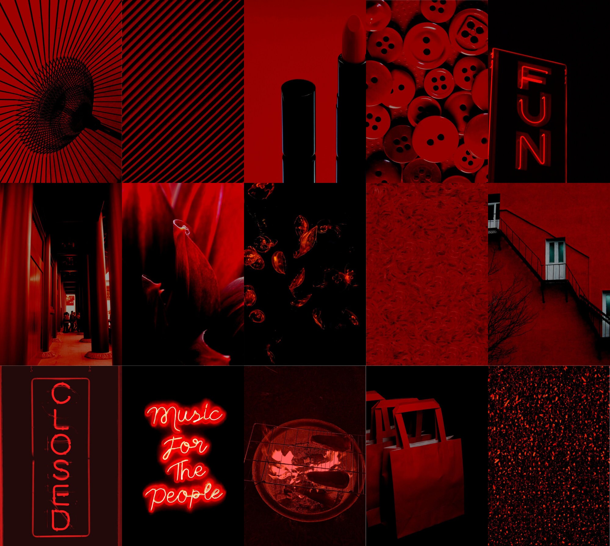 Dark Red Aesthetic Collage Kit Wall Decor Digital Dark Red - Etsy