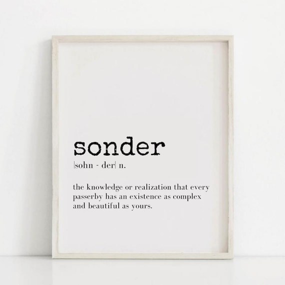 Sonder Definition Printable Art Home Decor Dictionary Quote | Etsy