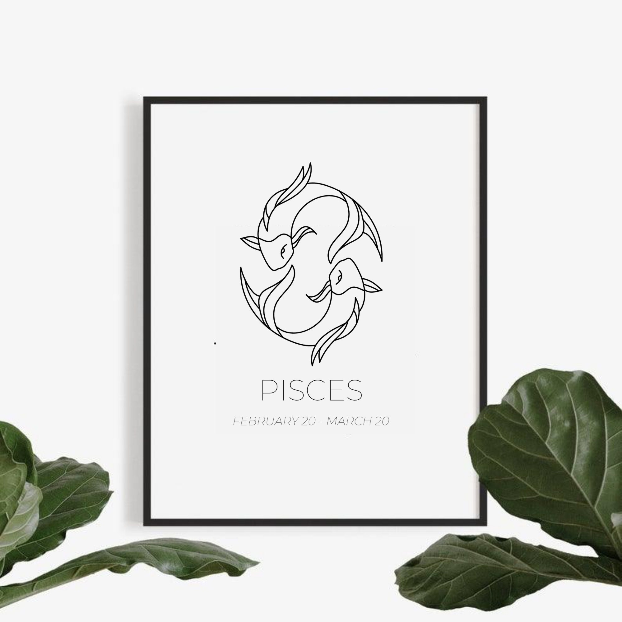 Pisces Printable Art, Home Decor, Pisces, Horoscope, Astrological ...