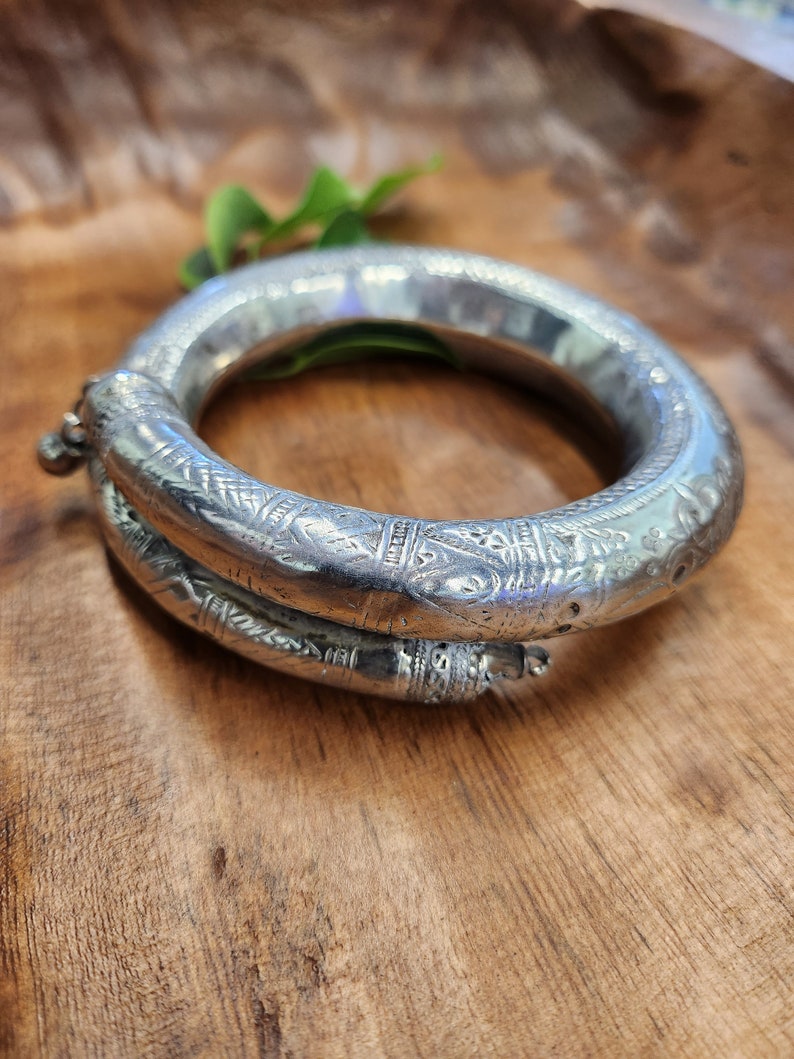Yemeni Snake Armlet or Anklet, Vintage Bedouin Silver, Antique 1900s ...