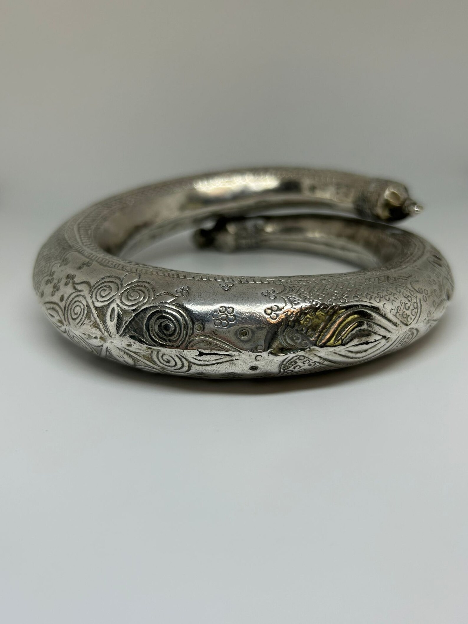Yemeni Snake Armlet or Anklet, Vintage Bedouin Silver, Antique 1900s ...