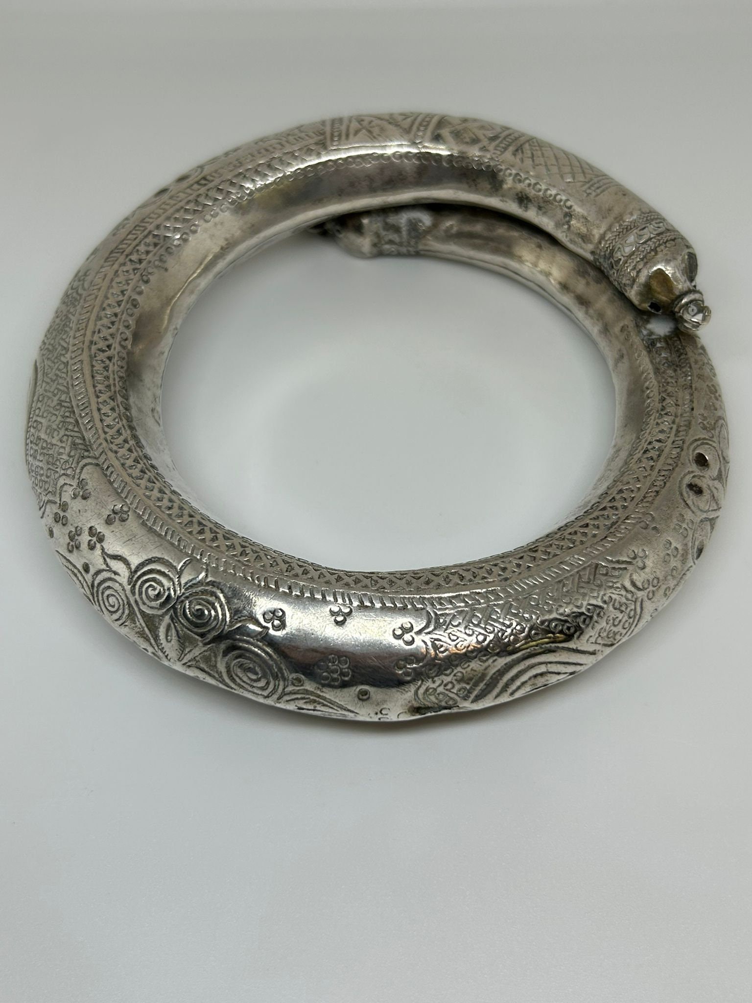 Yemeni Snake Armlet or Anklet, Vintage Bedouin Silver, Antique 1900s ...