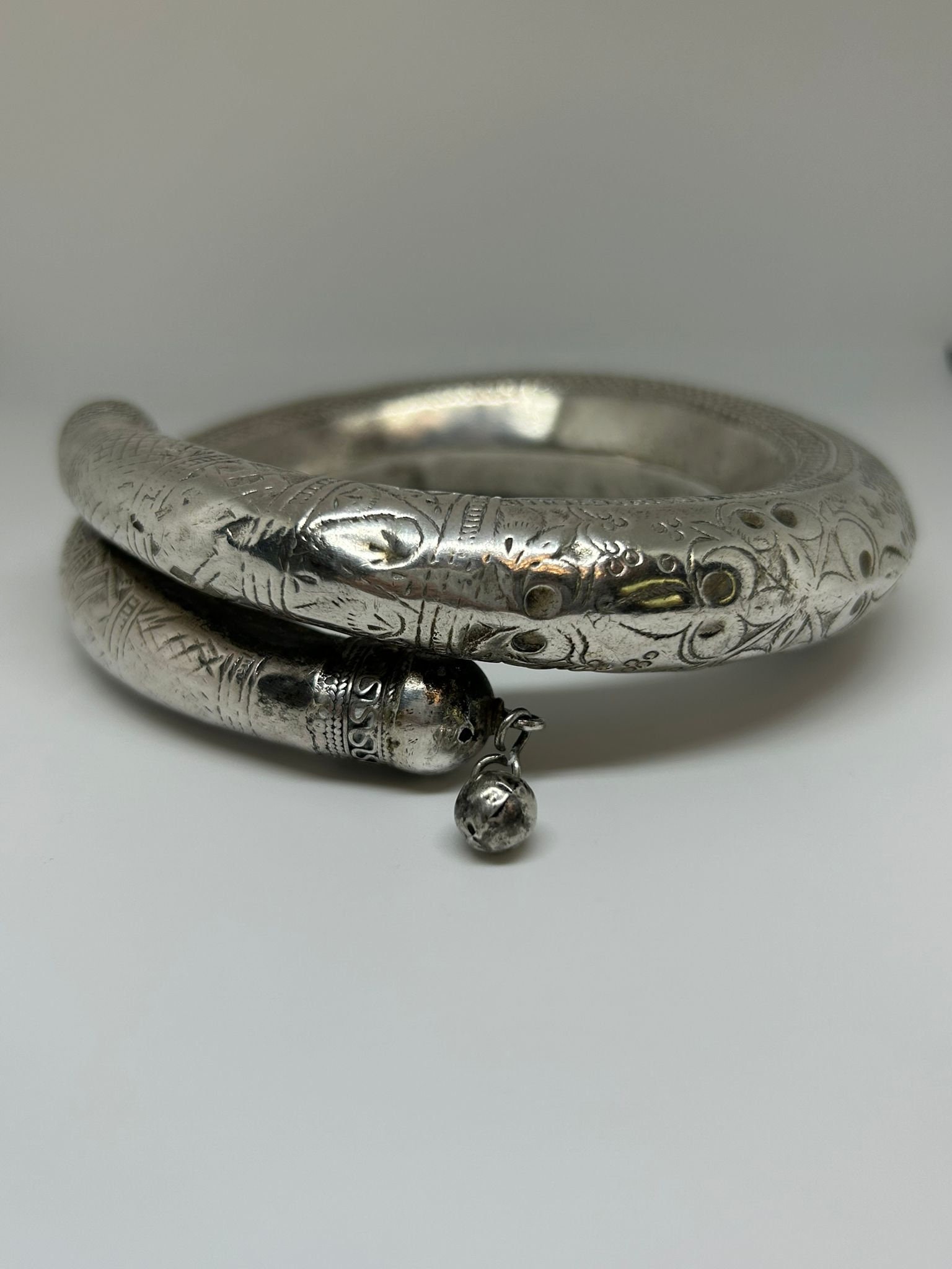Yemeni Snake Armlet or Anklet, Vintage Bedouin Silver, Antique 1900s ...