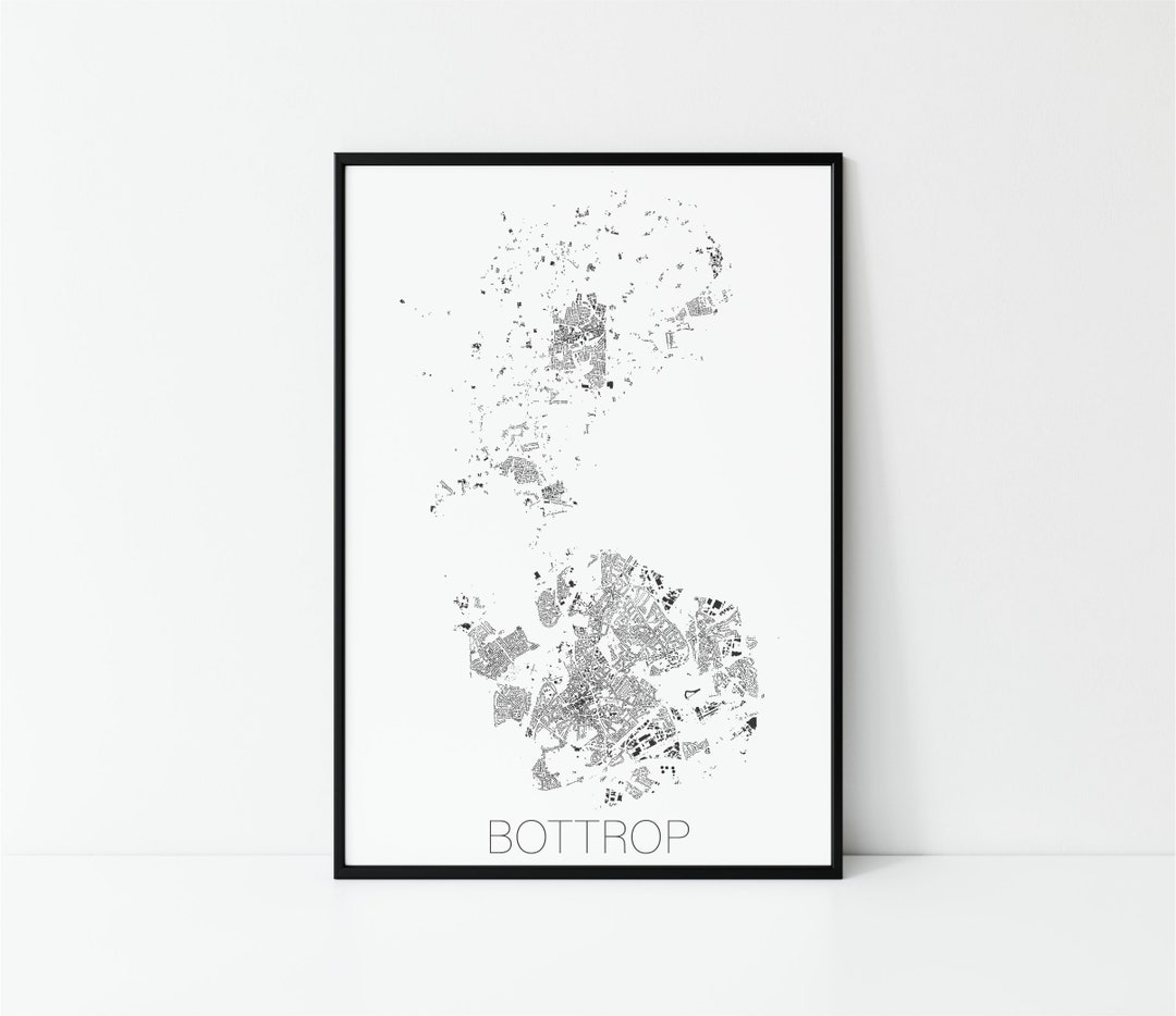 Figure Ground Plan Bottrop | City Map | Art Print in 8 Colors - Etsy