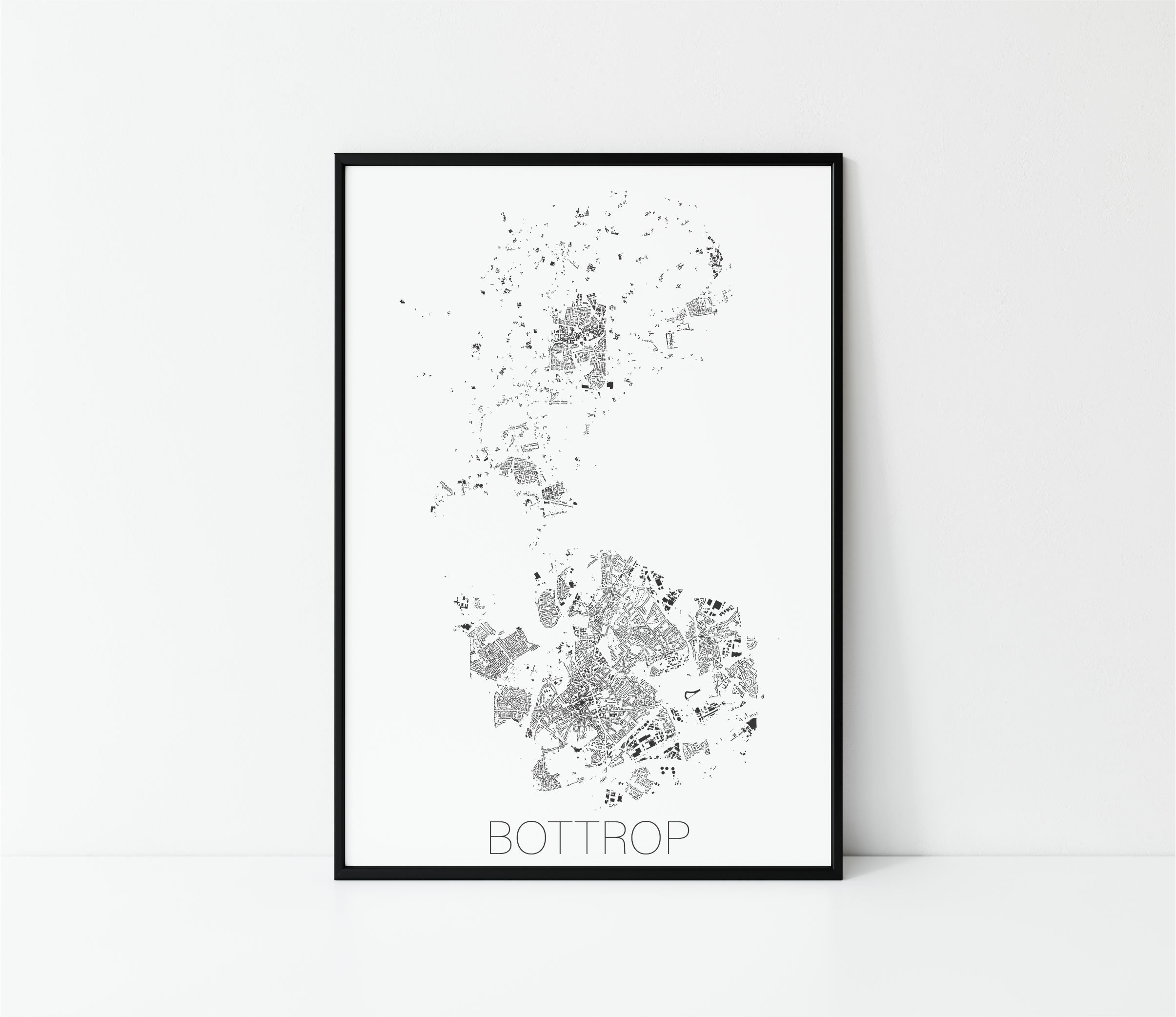Figure Ground Plan Bottrop City Map Art Print in 8 Colors - Etsy