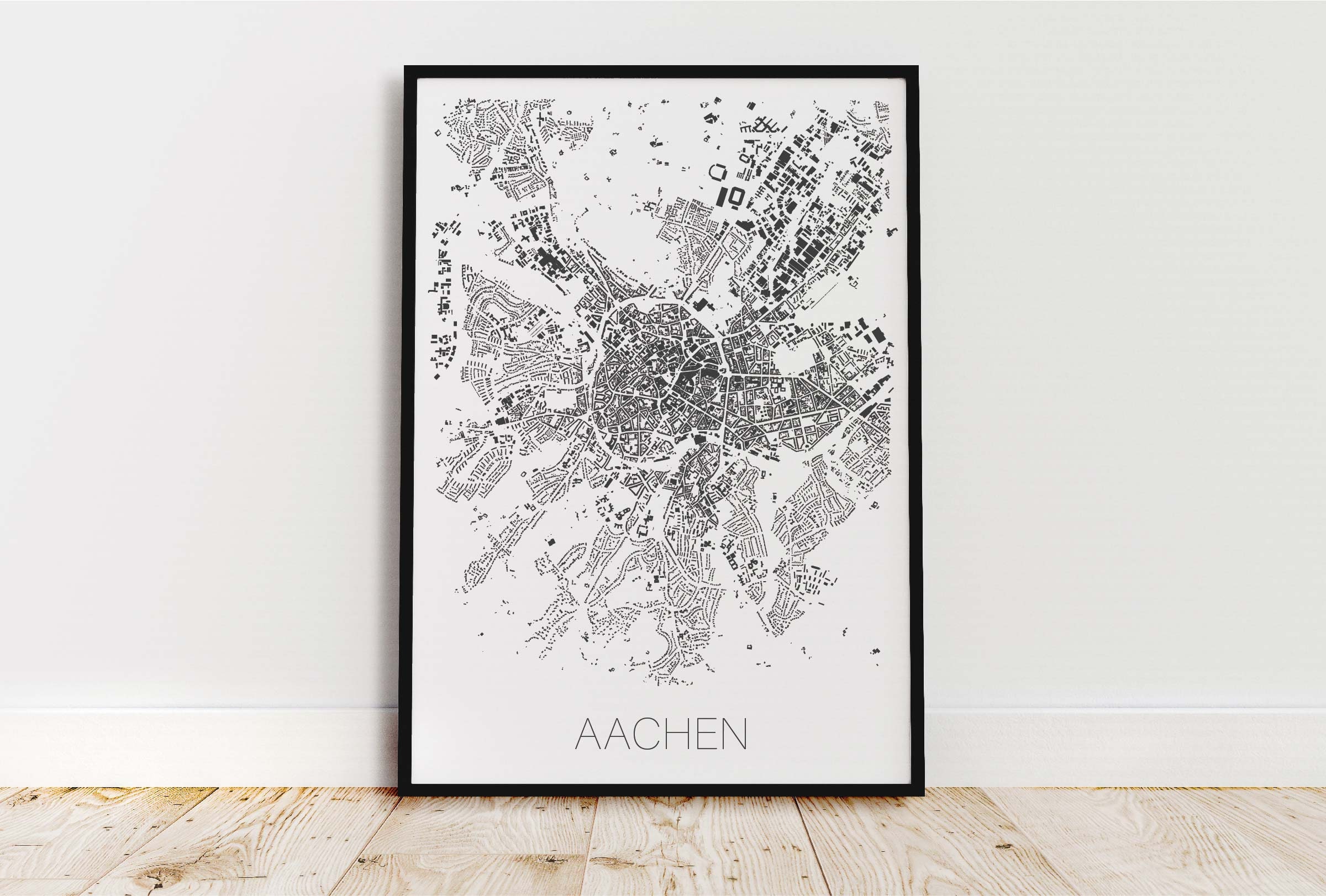Figure Ground Plan City of Aachen City Map Art Print in 8 - Etsy