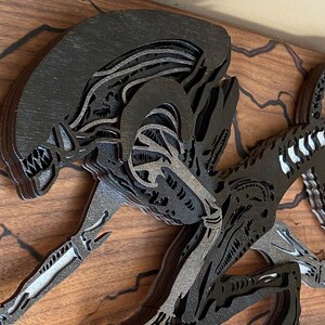 Alien Xenomorph Wooden Sculpture Original Art Wall Hanging - Etsy