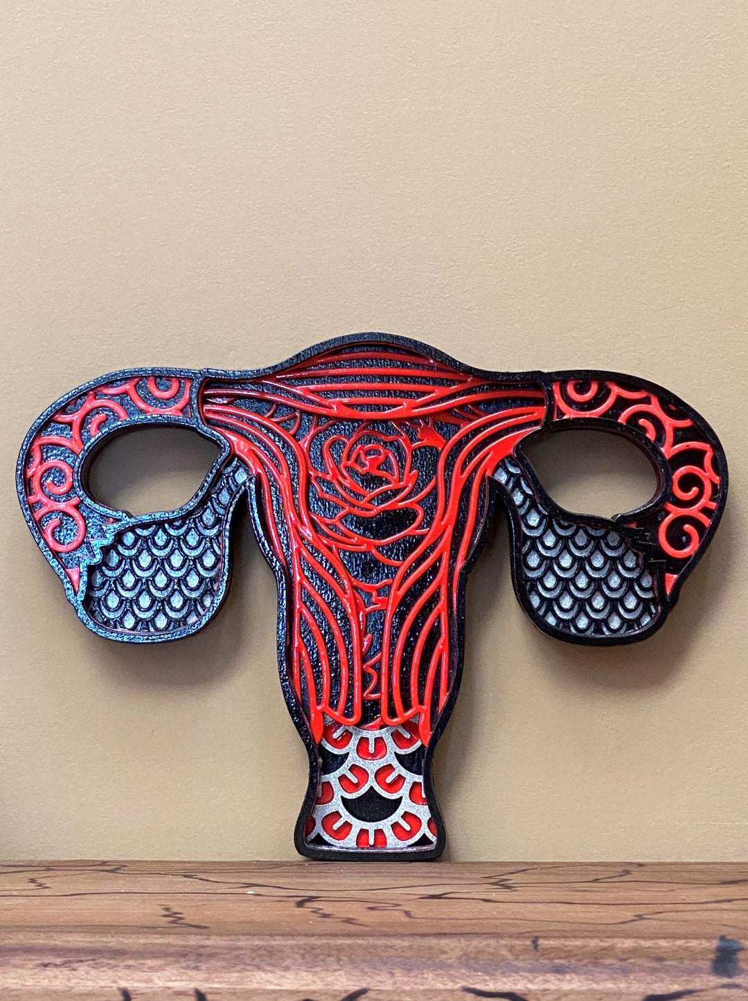 Uterus Gothic Wooden Art Wooden Sculpture Original Art - Etsy