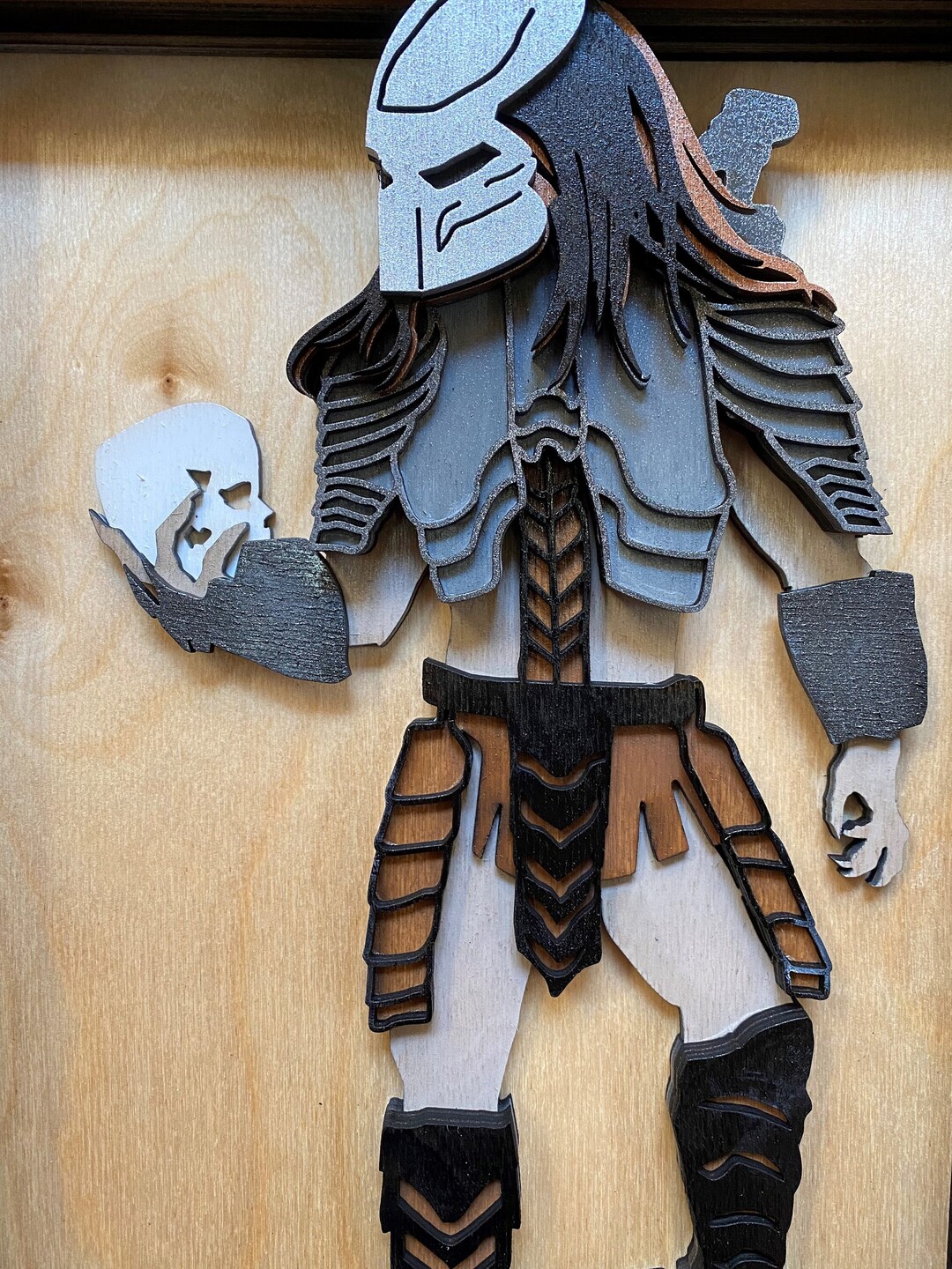 Predator Alien Wall Decor Wood Sculpture Original Art - Etsy