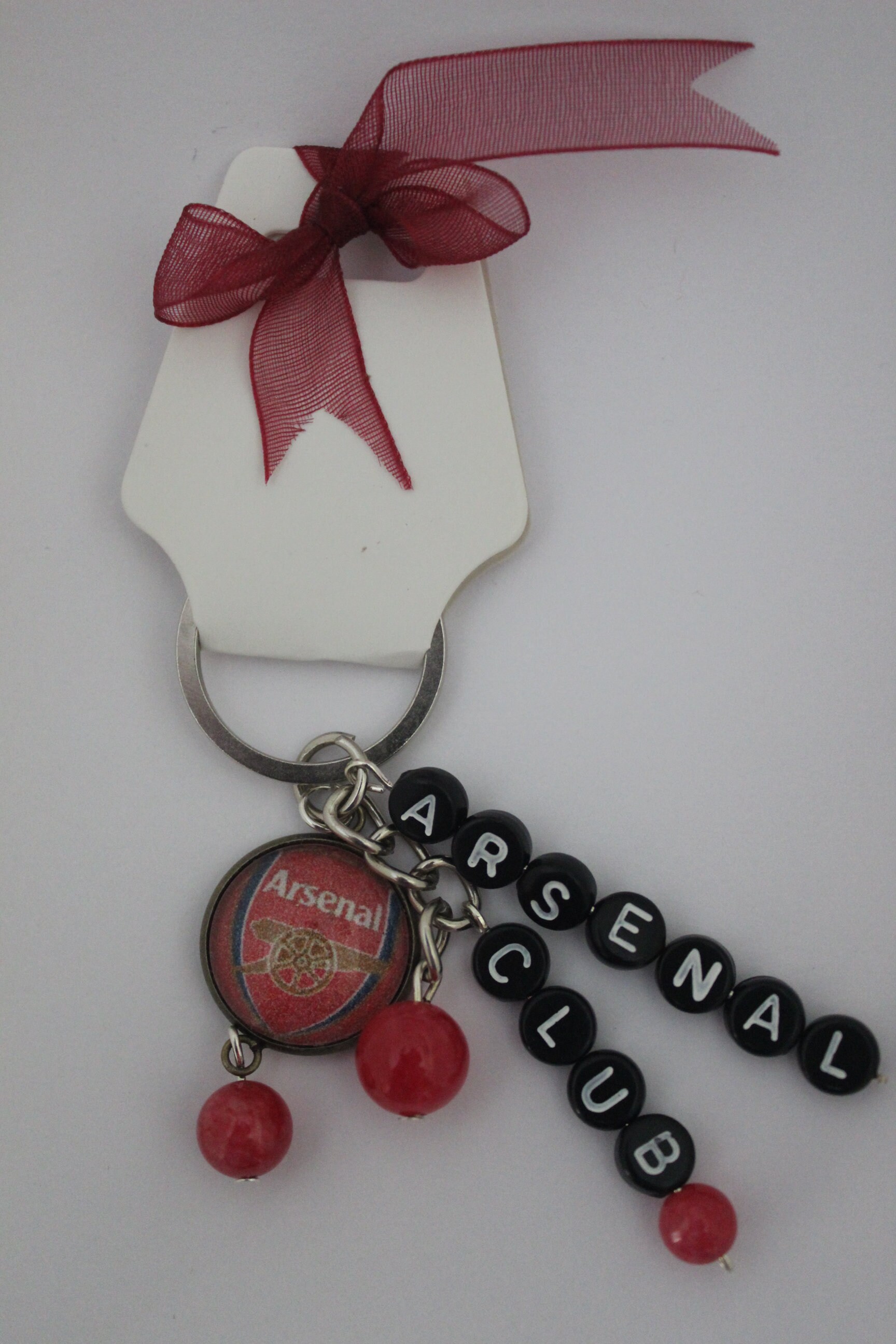 Keychain/ Arsenal / Natural Stones / Football Fans / Beads / - Etsy UK