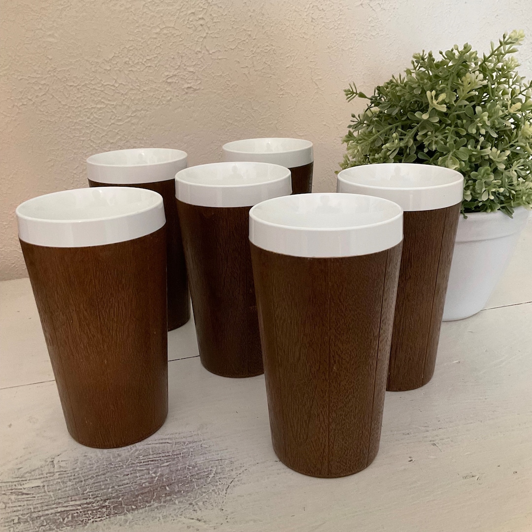 Vintage Thermo Serv West Bend Faux Wood Grain Tumbler Cup - Etsy