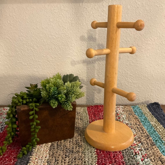 Solid Wood Coffee Cup Tree Stand Wood Mug Stand Kamenstein Wood Mug ...