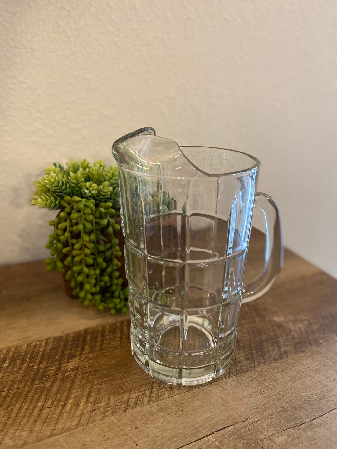 Vintage Anchor Hocking Tartan Plaid Water Pitcher - Etsy