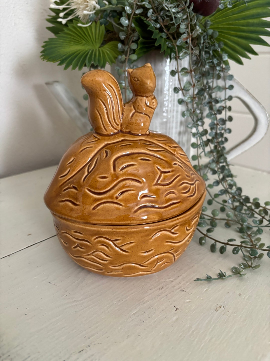 Vintage Squirrel and Nut Candy Dish - Etsy