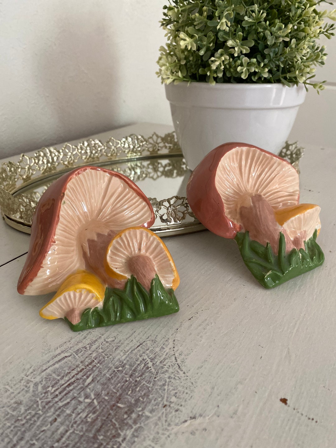 Duncan Ceramic Set of 2 Mushrooms - Etsy