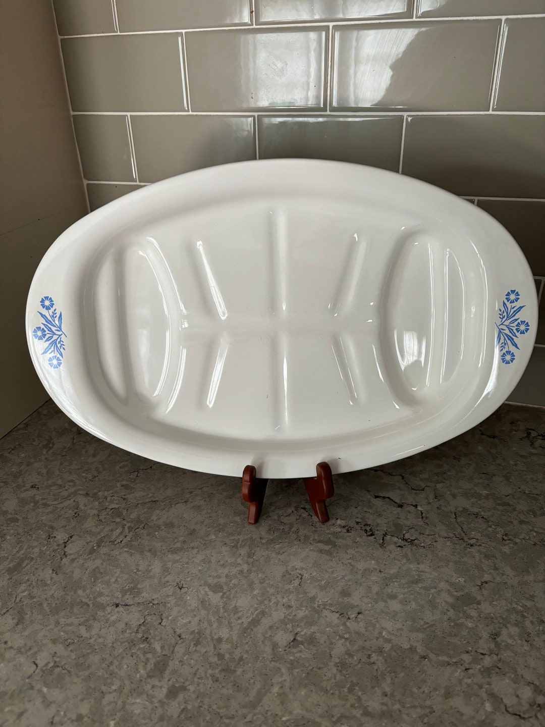 Corningware Cornflower Meat Platter - Etsy