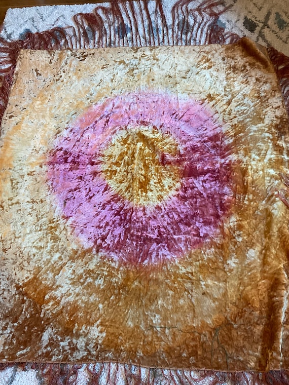 45x 52 Victorian Tye Dye Velvet Tablecloth With Fringe | Etsy