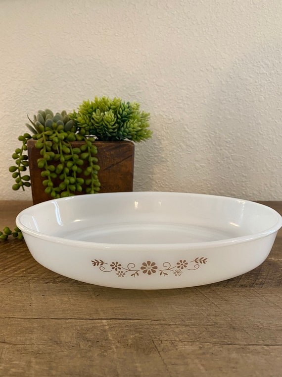 Vintage Dynaware Brown Floral Daisy Flower Casserole Dish | Etsy