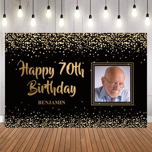 Golden Happy Birthday Party Custom Background,custom Birthday Party ...