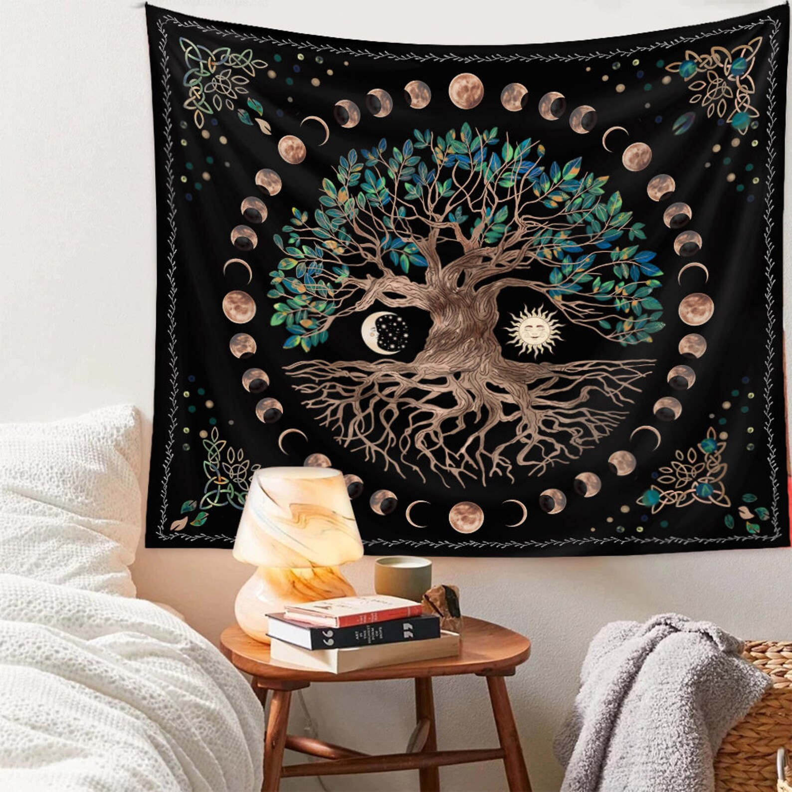Lunar Eclipse Tapestry Tree of Life Tapestry Bohemia | Etsy