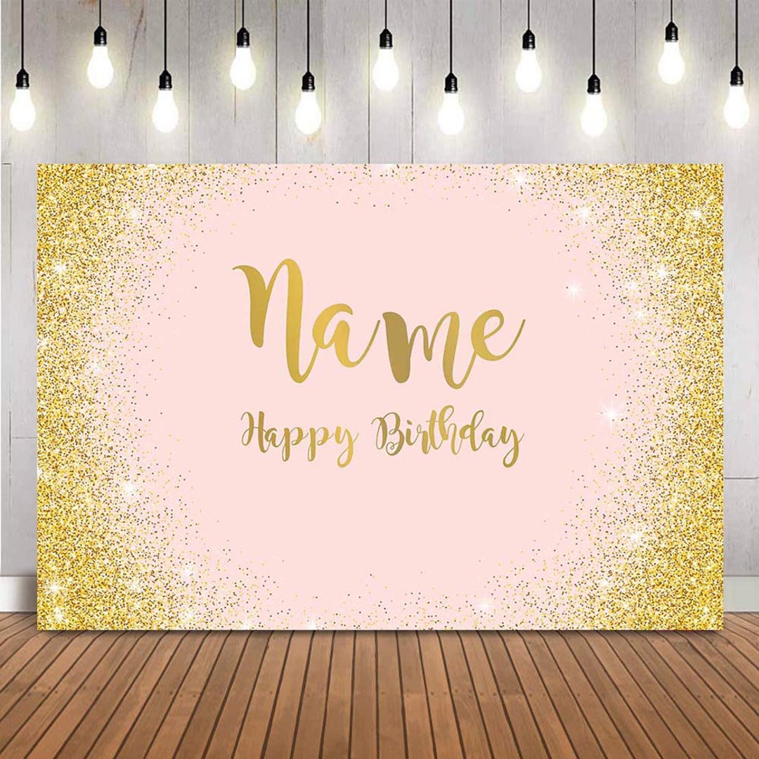 Golden Letter Happy Birthday Party Custom Background,custom Birthday ...